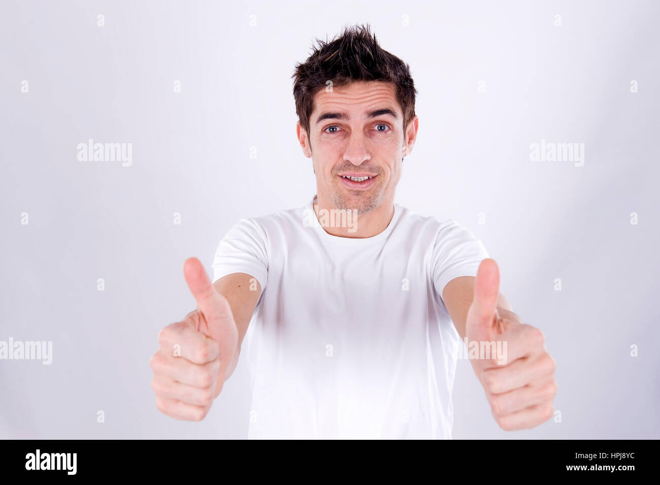 Model released , Mann mit erhobenen Daumen - man with thumbs up Stock ...