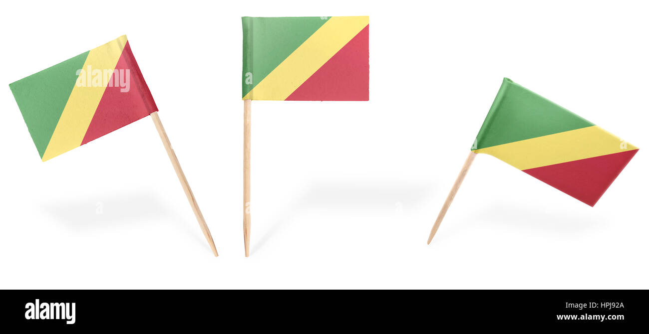 Small cocktail flags of Republic of the Congo in different positions ...