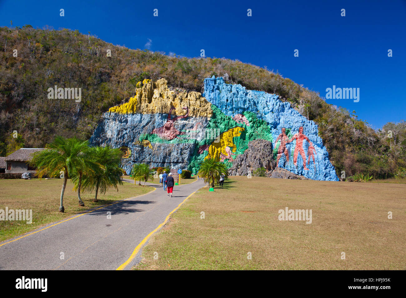 Pinar Del Rio, Cuba - January 25,2017: Mural de la Prehistoria, a giant ...