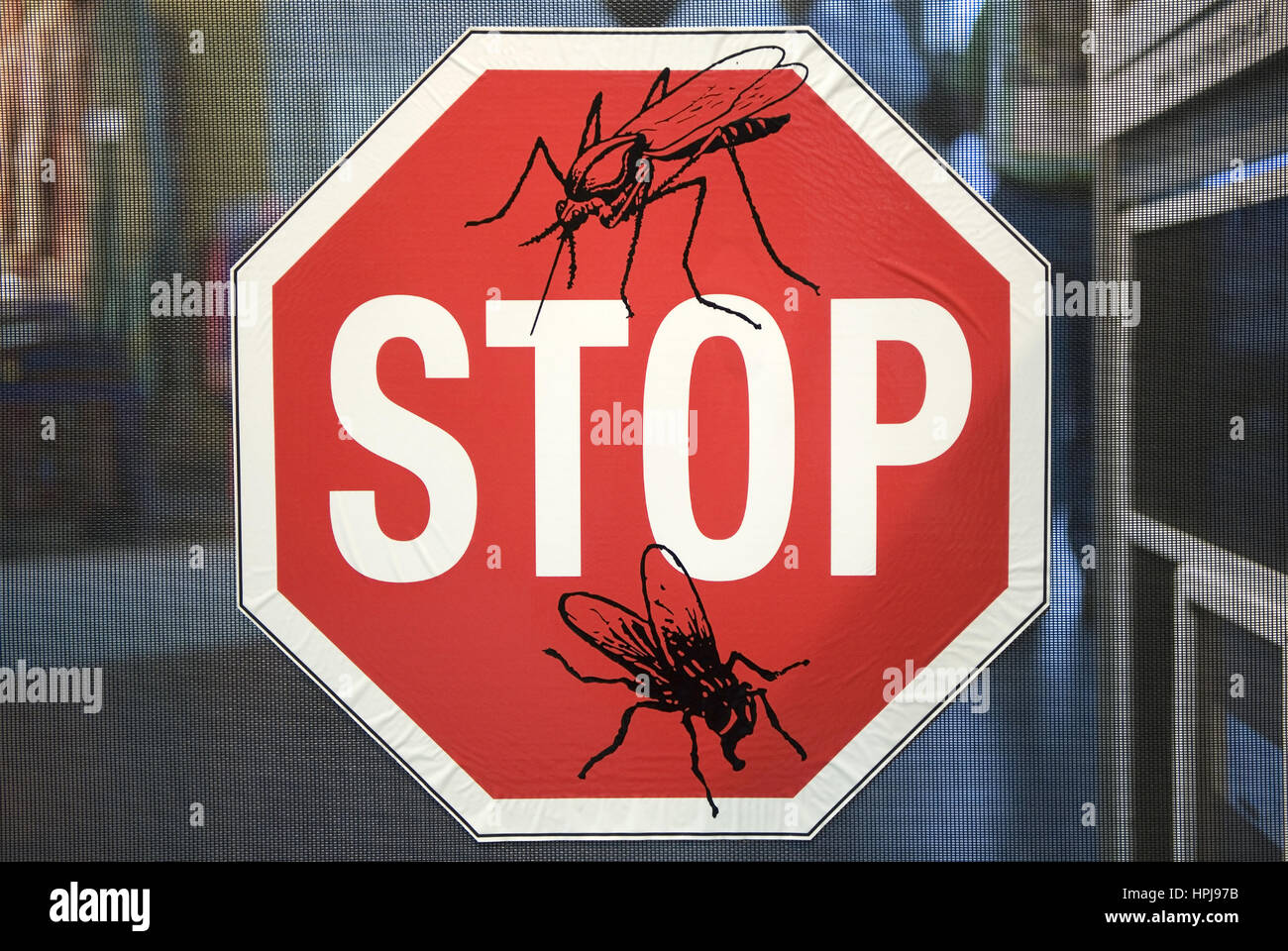 Stopschild Insekten - stop shield for insects Stock Photo - Alamy