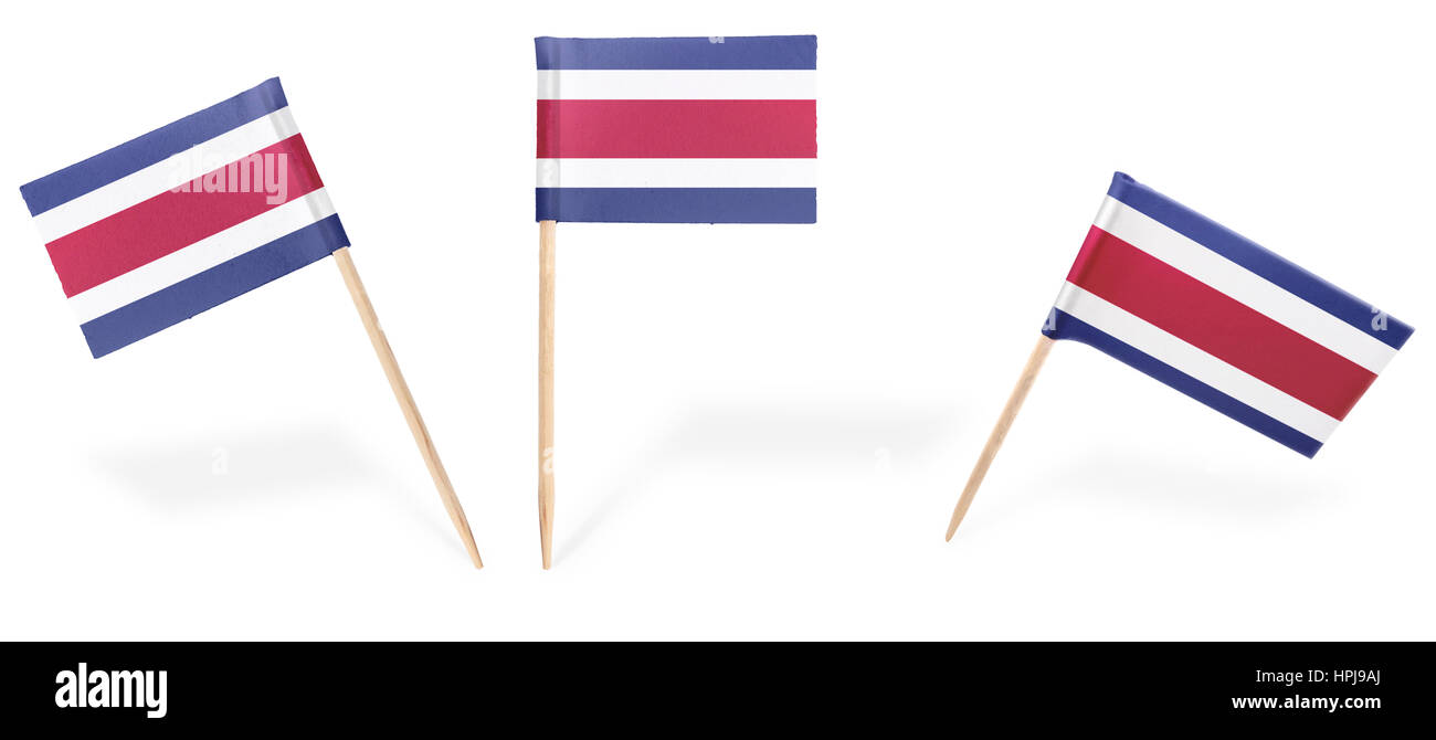 Small cocktail flags of Costa Rica in different positions isolated on ...