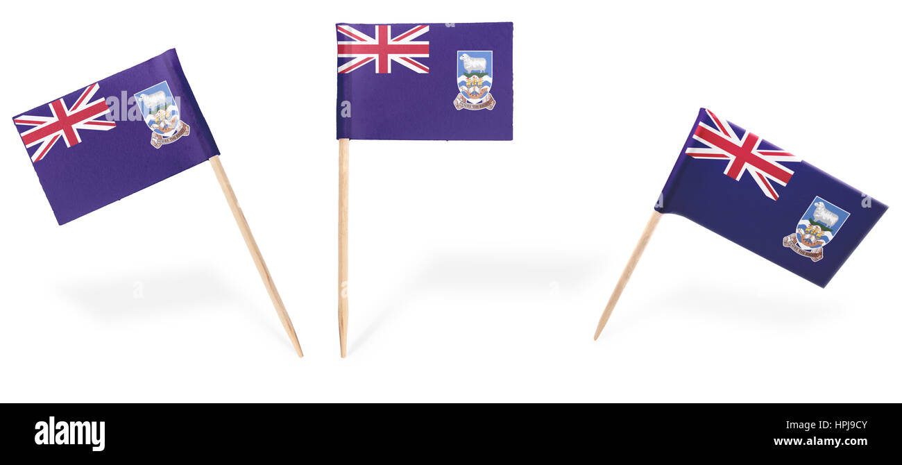 Small cocktail flags of Falkland Islands in different positions ...