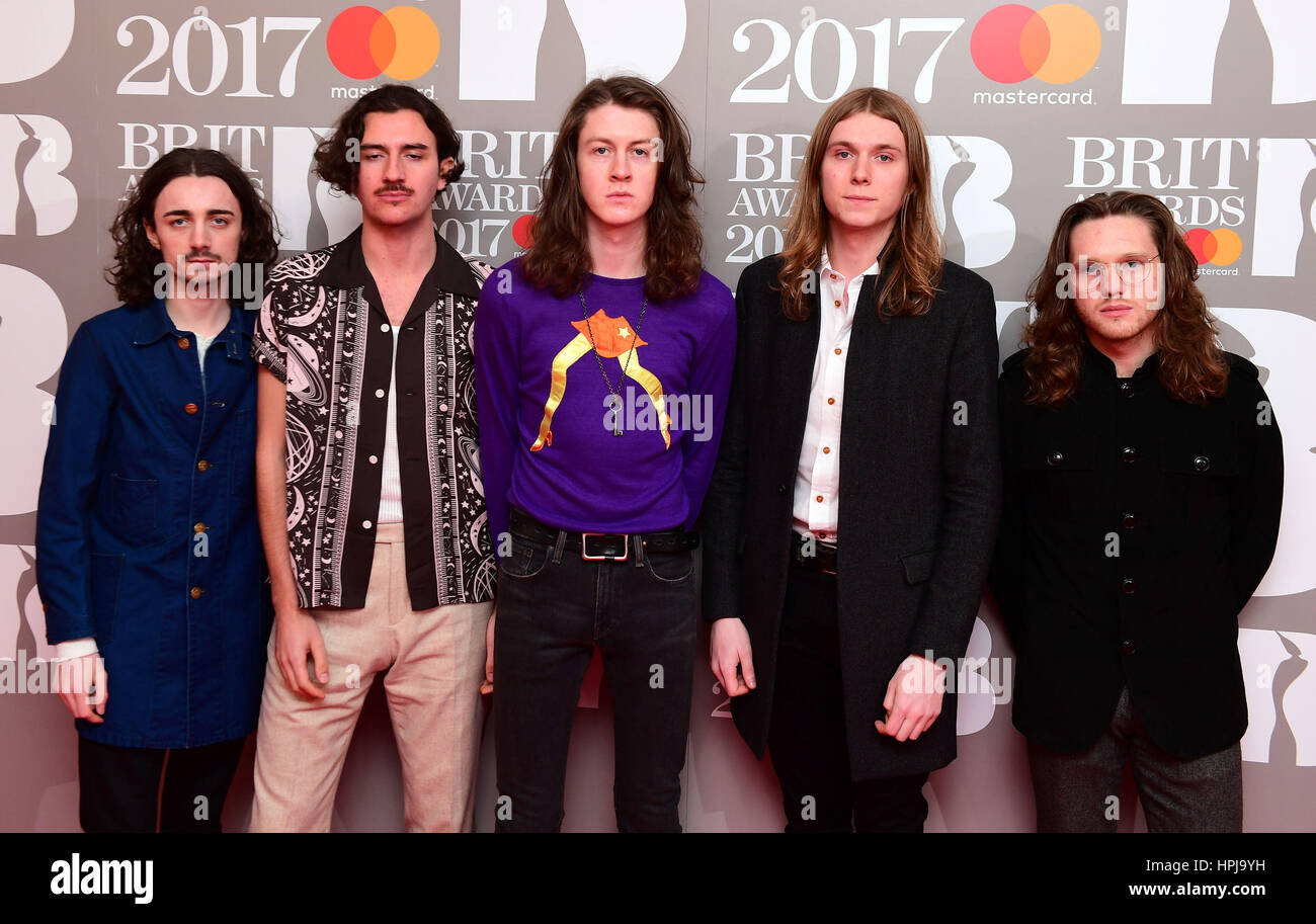 Blossoms attending the Brit Awards at the O2 Arena, London Stock Photo ...