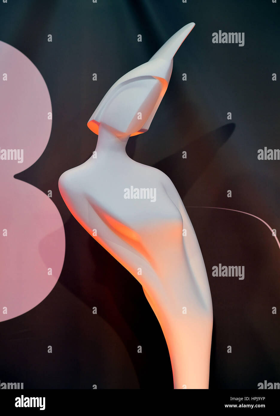Brit Awards statuettes on the red carpet at the Brit Awards at the O2 ...