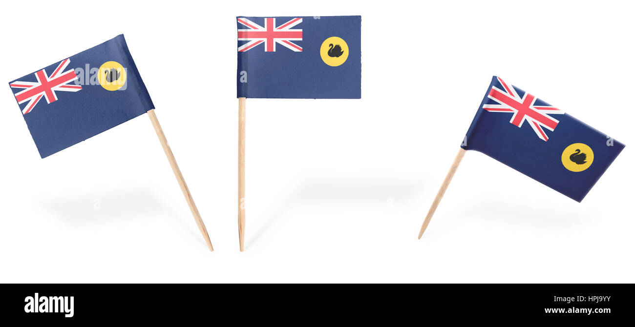 Small cocktail flags of Western Australia in different positions ...