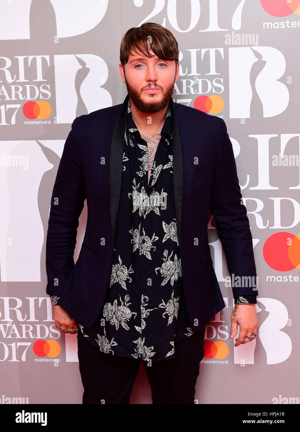 James Arthur attending the Brit Awards at the O2 Arena, London Stock ...