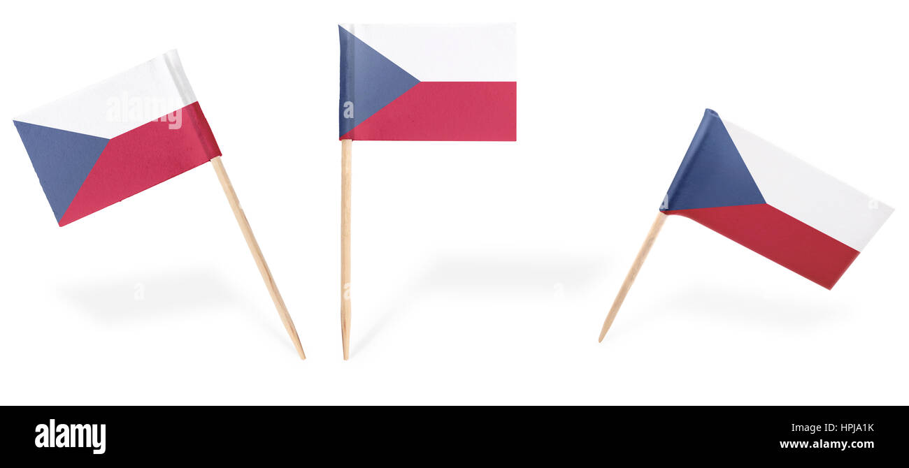Small cocktail flags of Czech Republic in different positions isolated ...