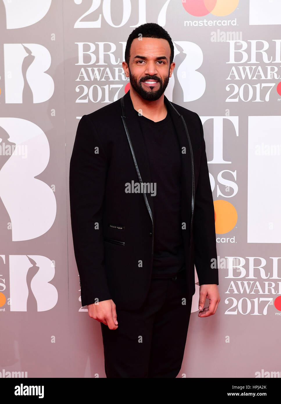 Craig David attending the Brit Awards at the O2 Arena, London Stock ...