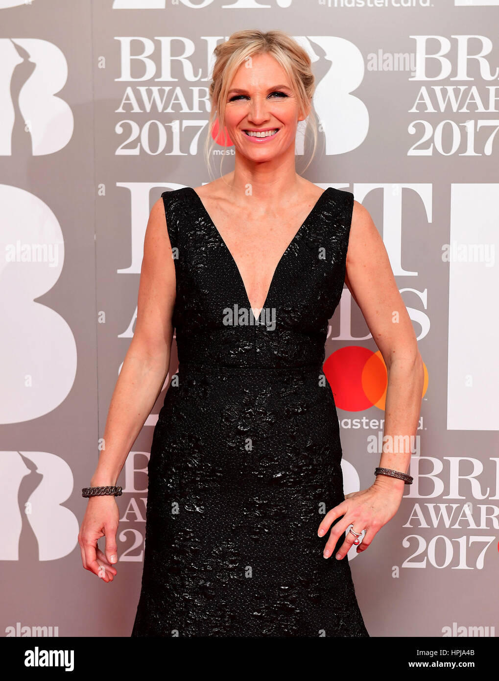 Jo Whiley attending the Brit Awards at the O2 Arena, London Stock Photo ...