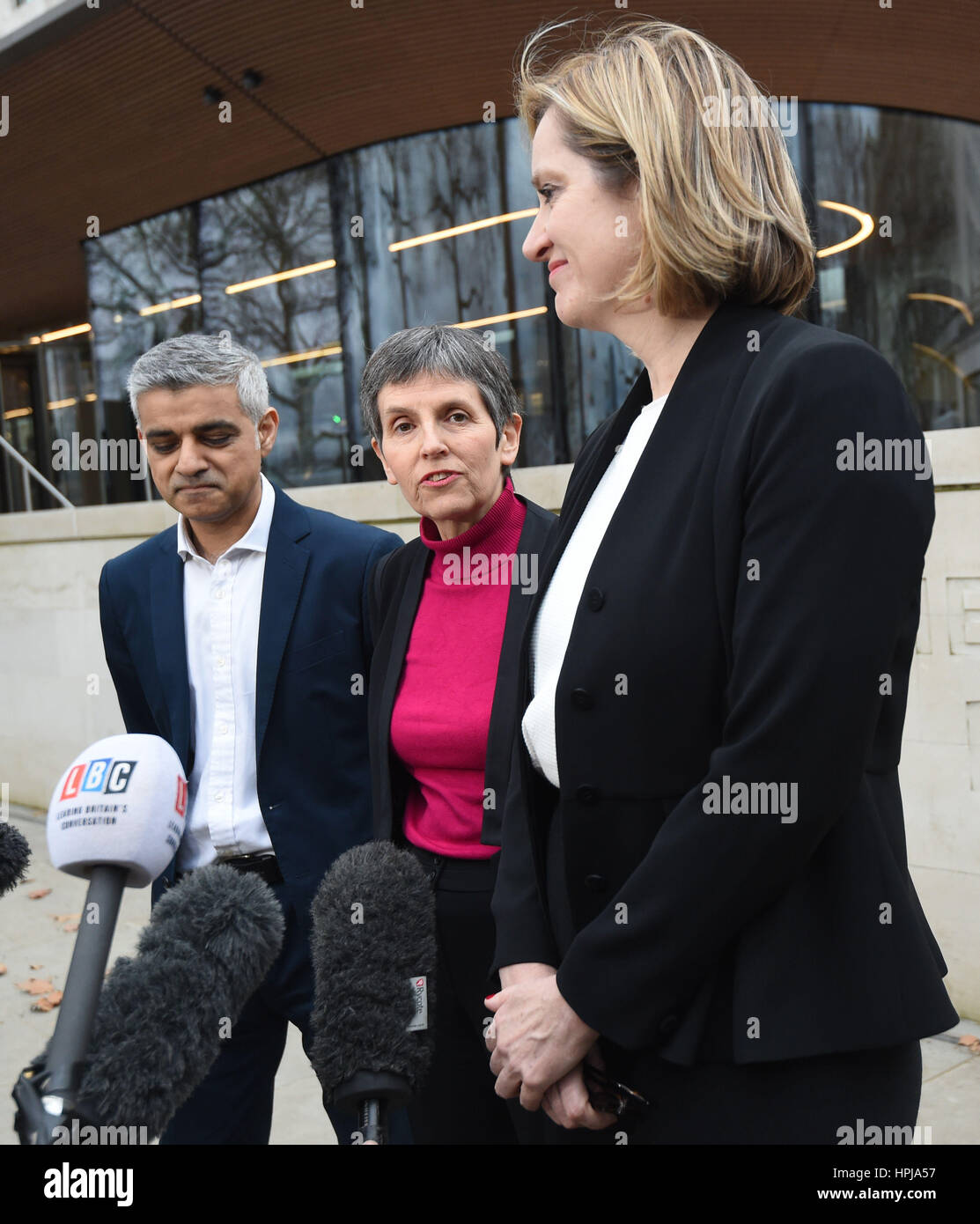 (left to right ) Mayor of London Sadiq Khan, the new Metropolitan ...
