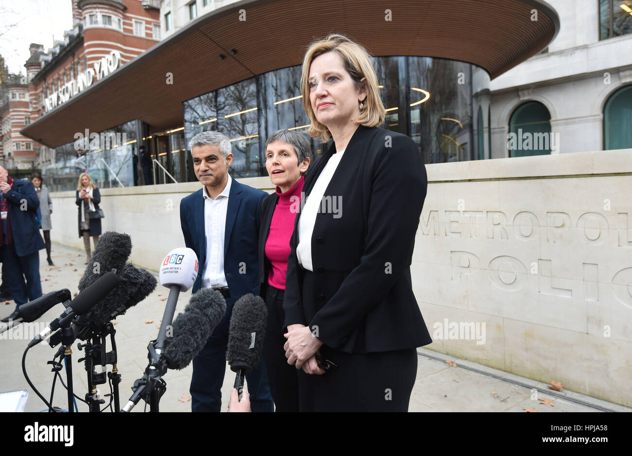 (left to right ) Mayor of London Sadiq Khan, the new Metropolitan ...