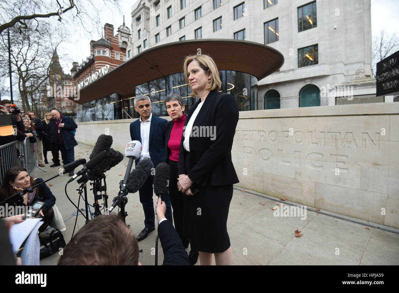 (left to right ) Mayor of London Sadiq Khan, the new Metropolitan ...