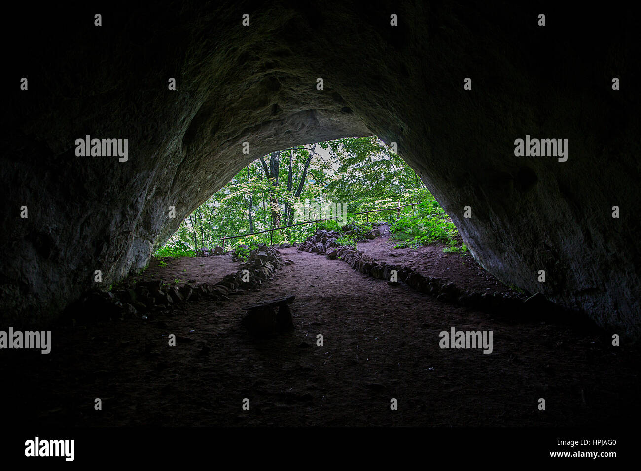 Entrance to the cave in Uvac, Serbia Stock Photo - Alamy