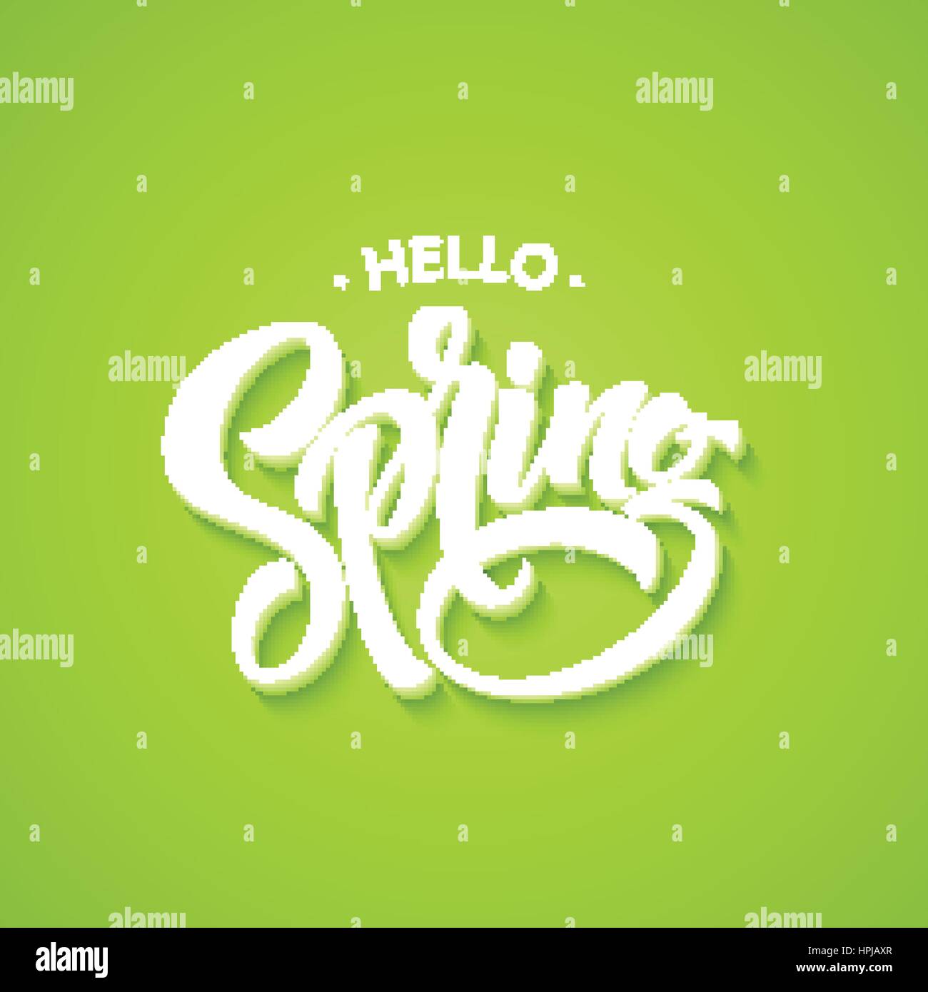 Hello Spring phrase lettering. Hand drawn calligraphy. Vector ...