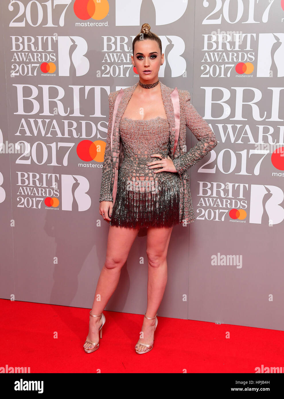 Katy Perry attending the Brit Awards at the O2 Arena, London Stock ...