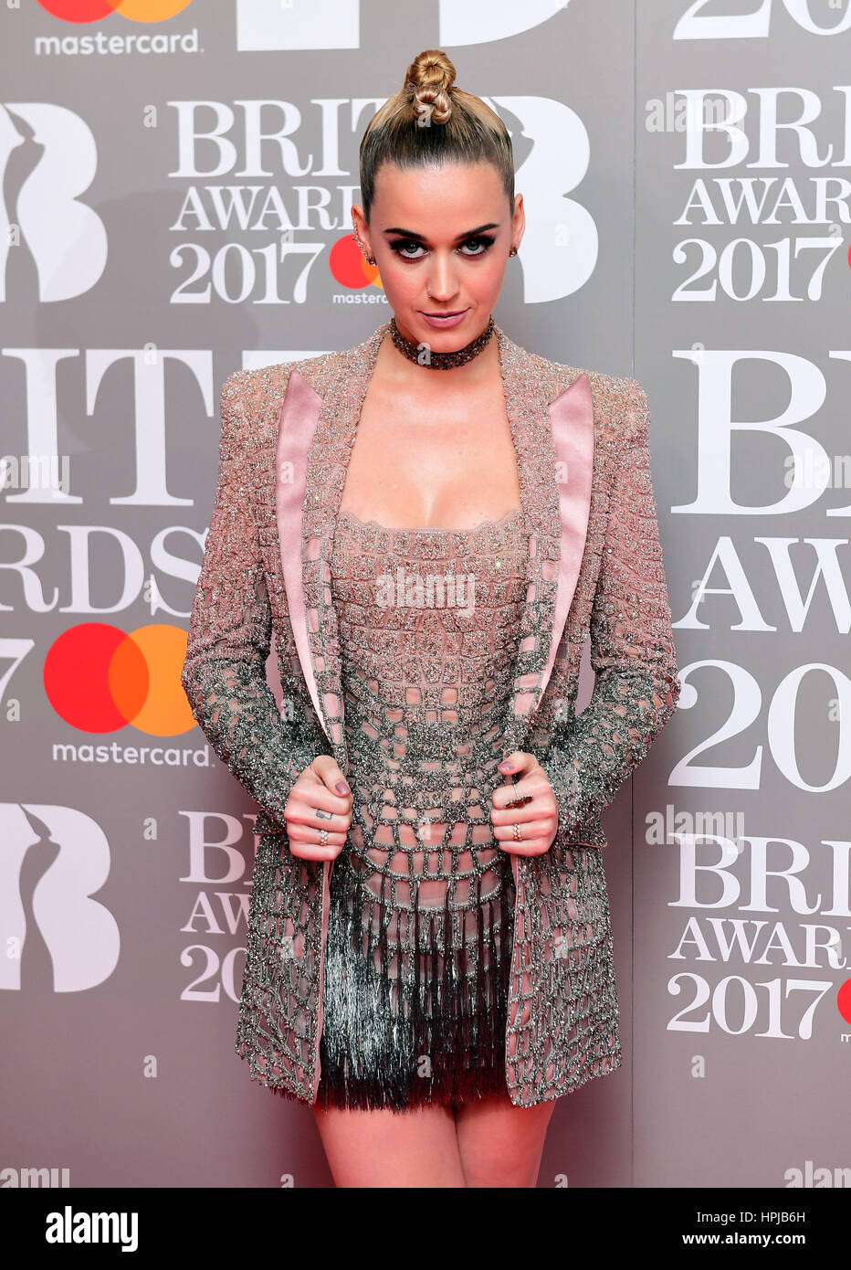 Katy Perry attending the Brit Awards at the O2 Arena, London Stock ...