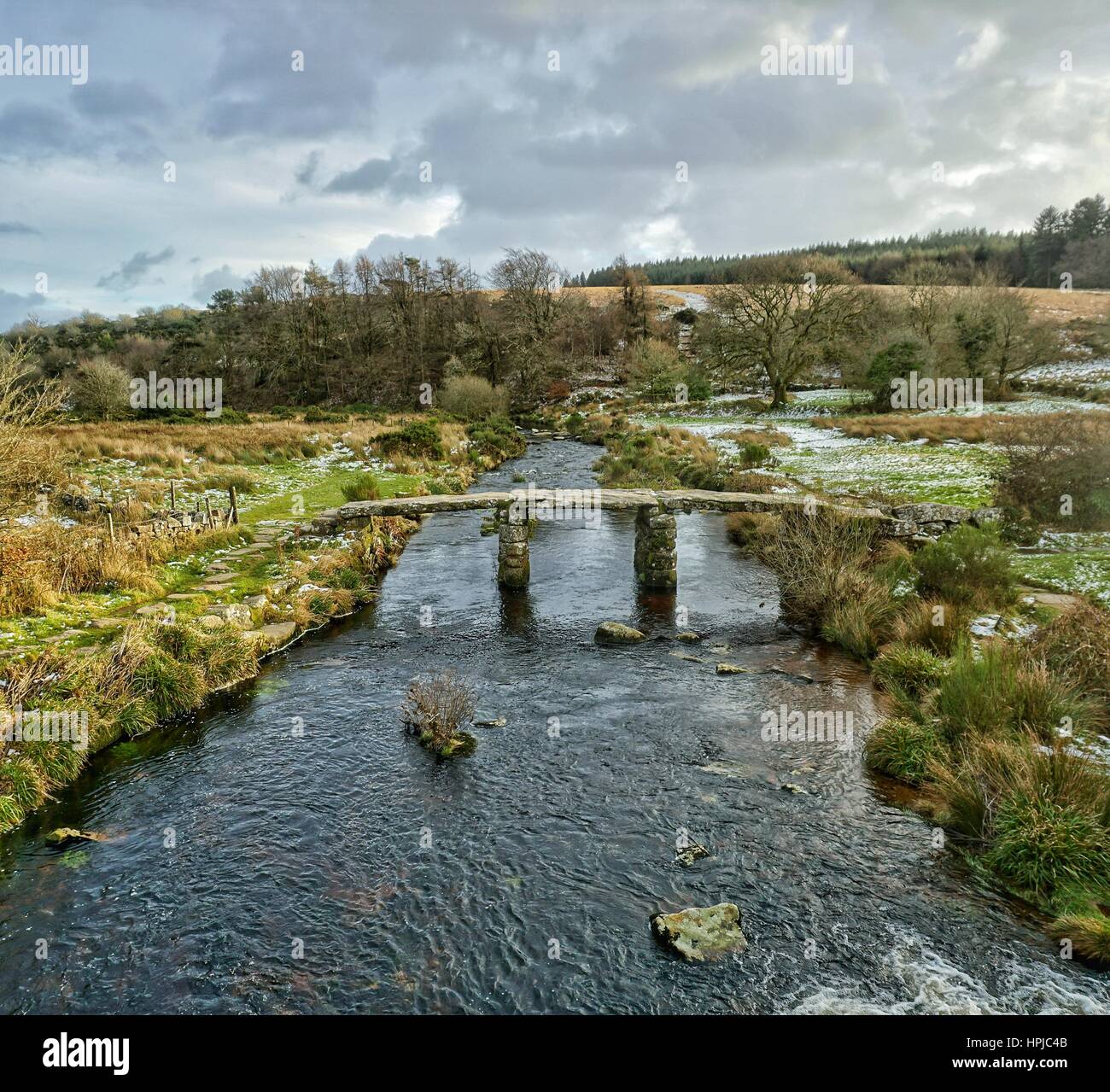 Clapper Bridge at Postbridge, Dartmoor, Devon, England Stock Photo - Alamy