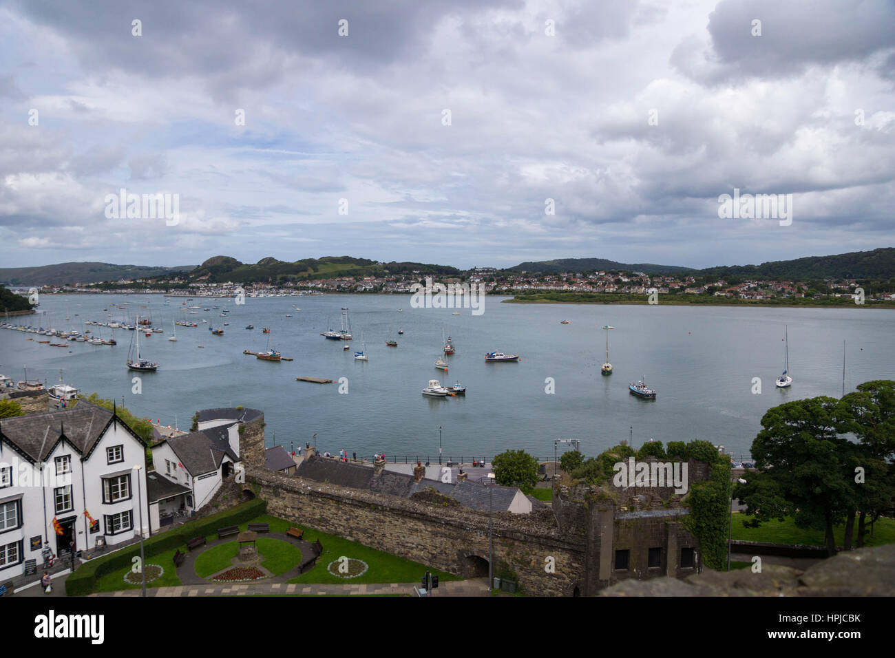 Conwy castle and fortifications, Wales, England Stock Photo - Alamy