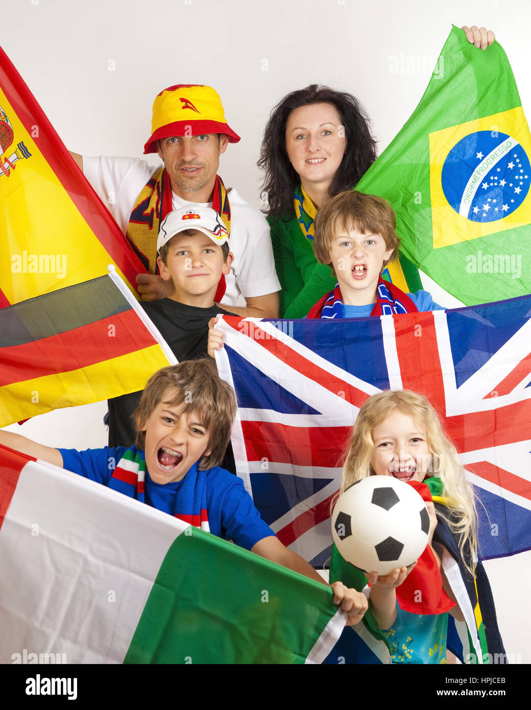 Model released , Fussballfans, Fussball-WM - soccer fans Stock Photo ...