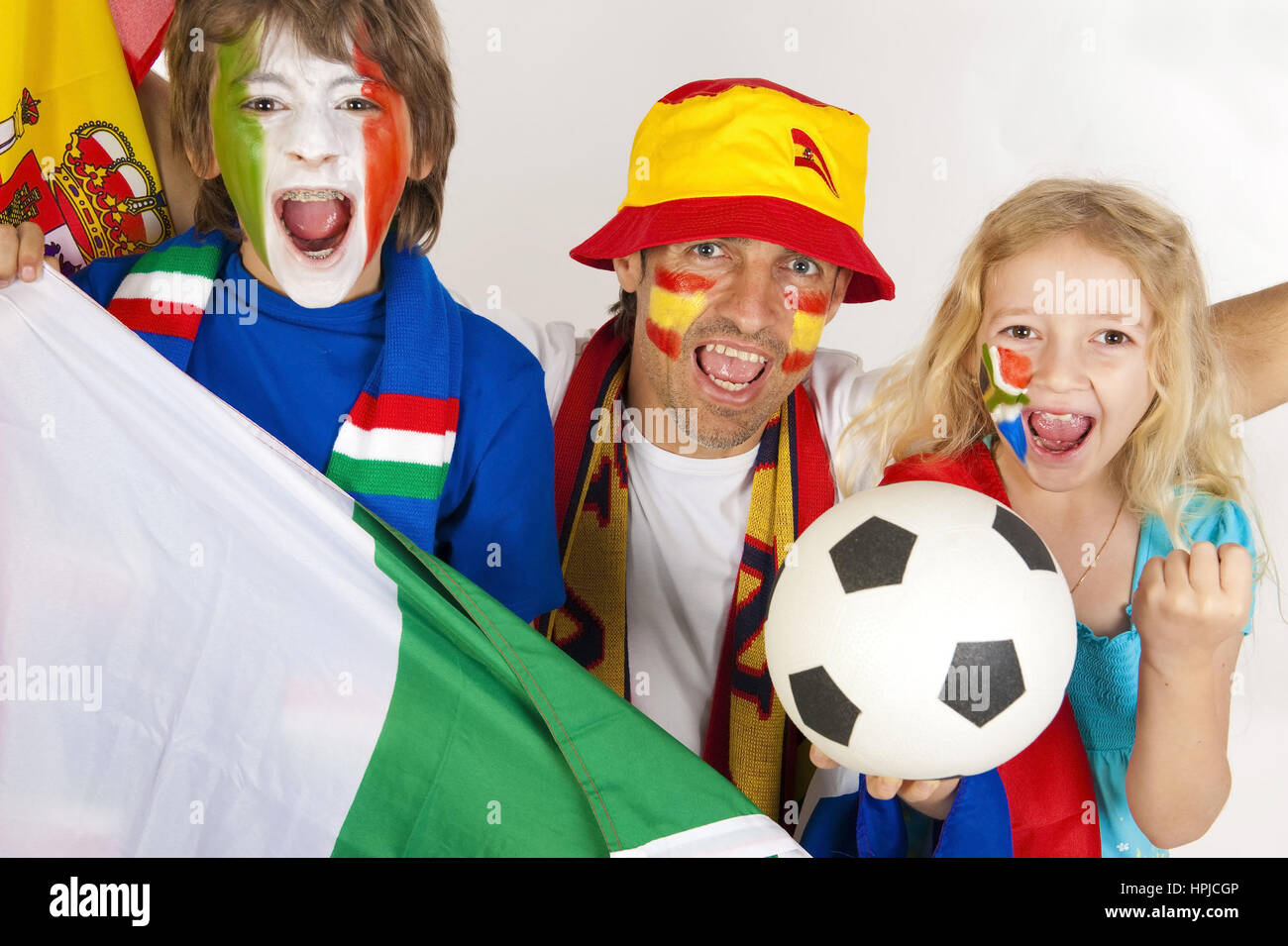 Model released , Fussballfans, Fussball-WM - soccer fans Stock Photo ...