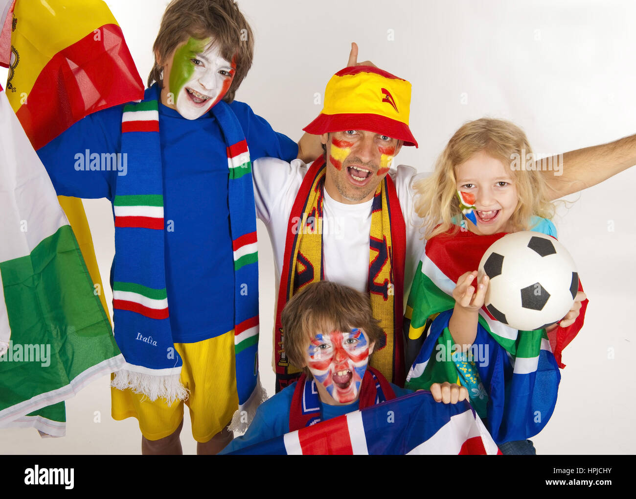 Model released , Fussballfans, Fussball-WM - soccer fans Stock Photo ...
