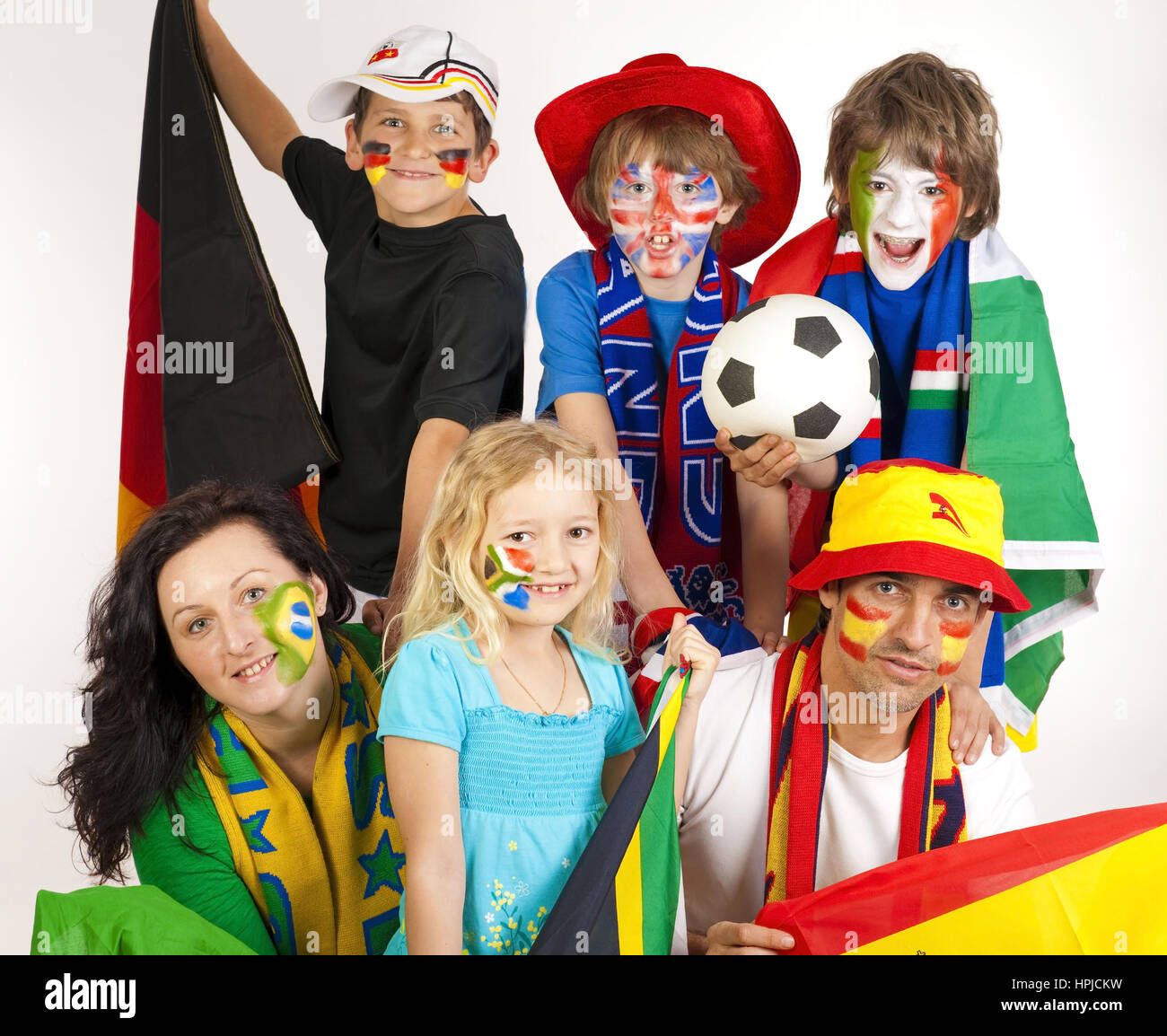 Model released , Fussballfans, Fussball-WM - soccer fans Stock Photo ...