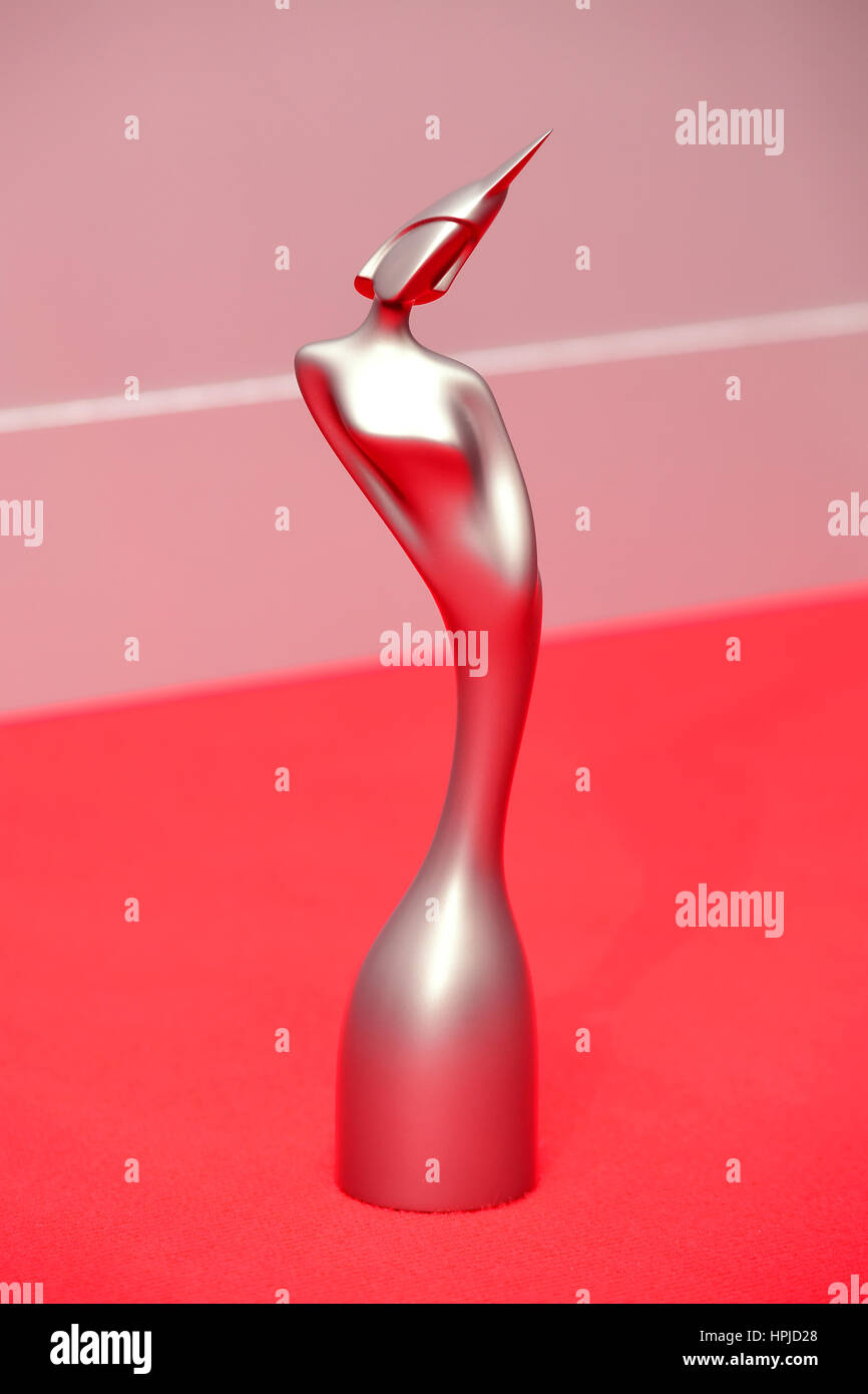 A general view of a Brit Award in the press room during the Brit Awards ...