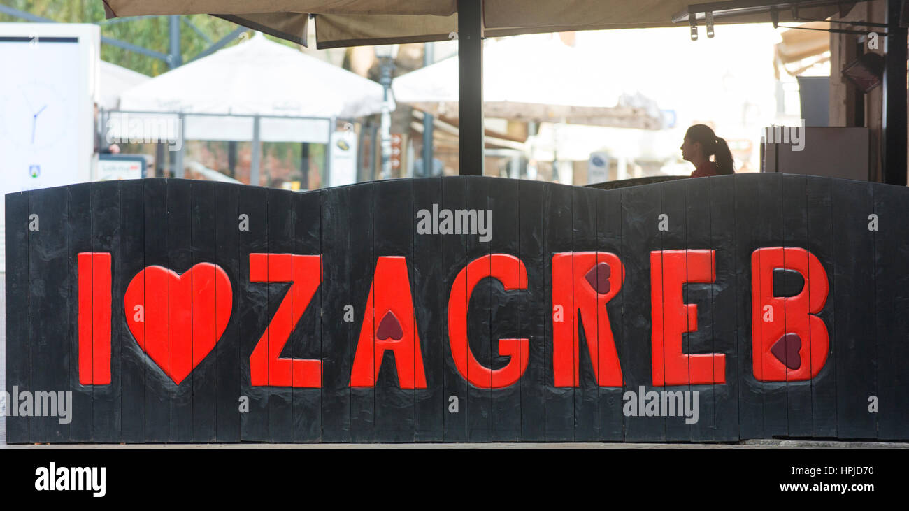 I Love Zagreb sign in central Zagreb Stock Photo - Alamy