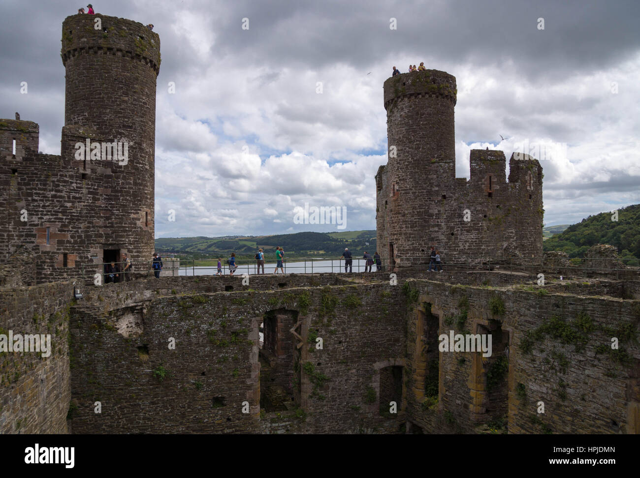 Conwy castle and fortifications, Wales, England Stock Photo - Alamy