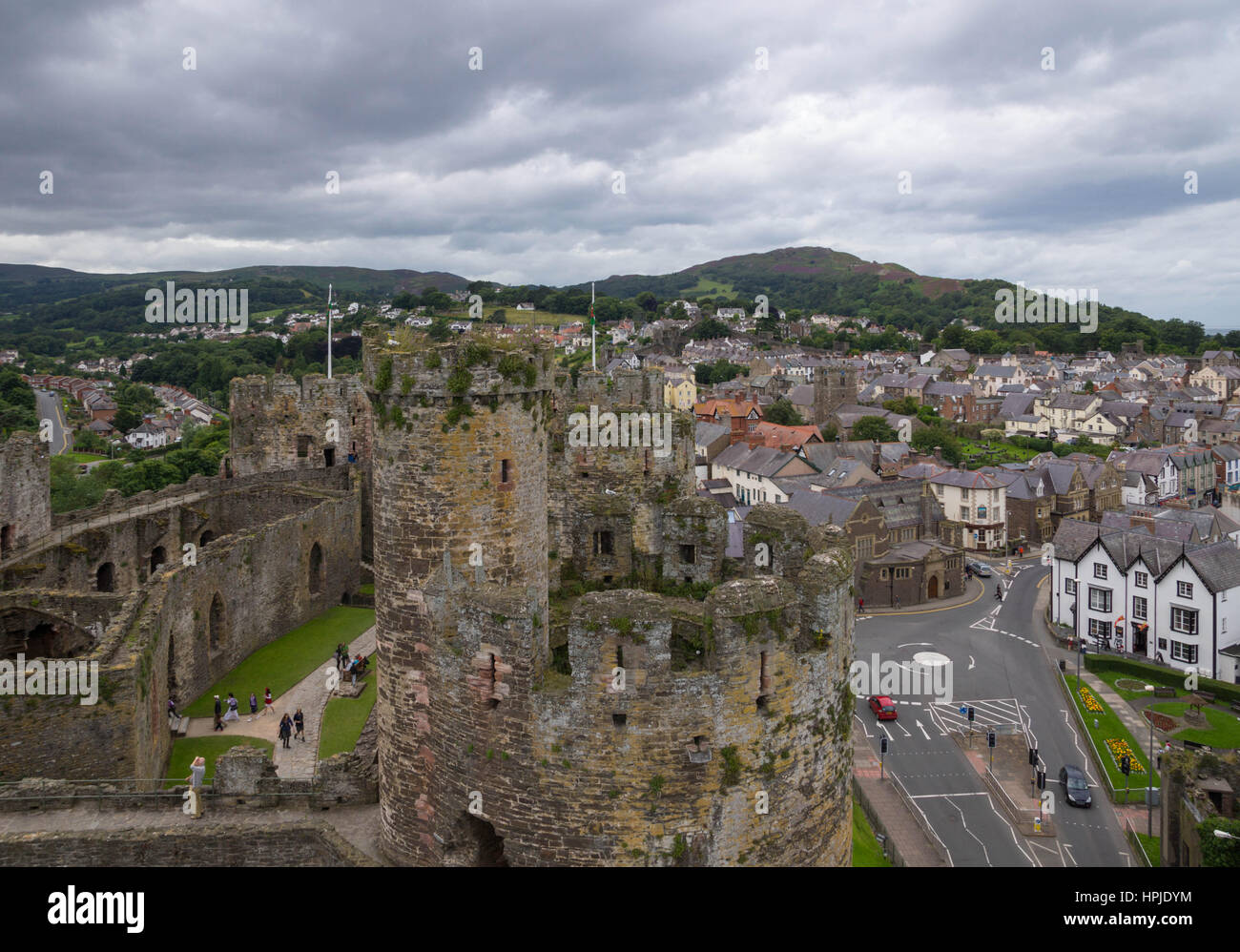 Conwy castle and fortifications, Wales, England Stock Photo - Alamy
