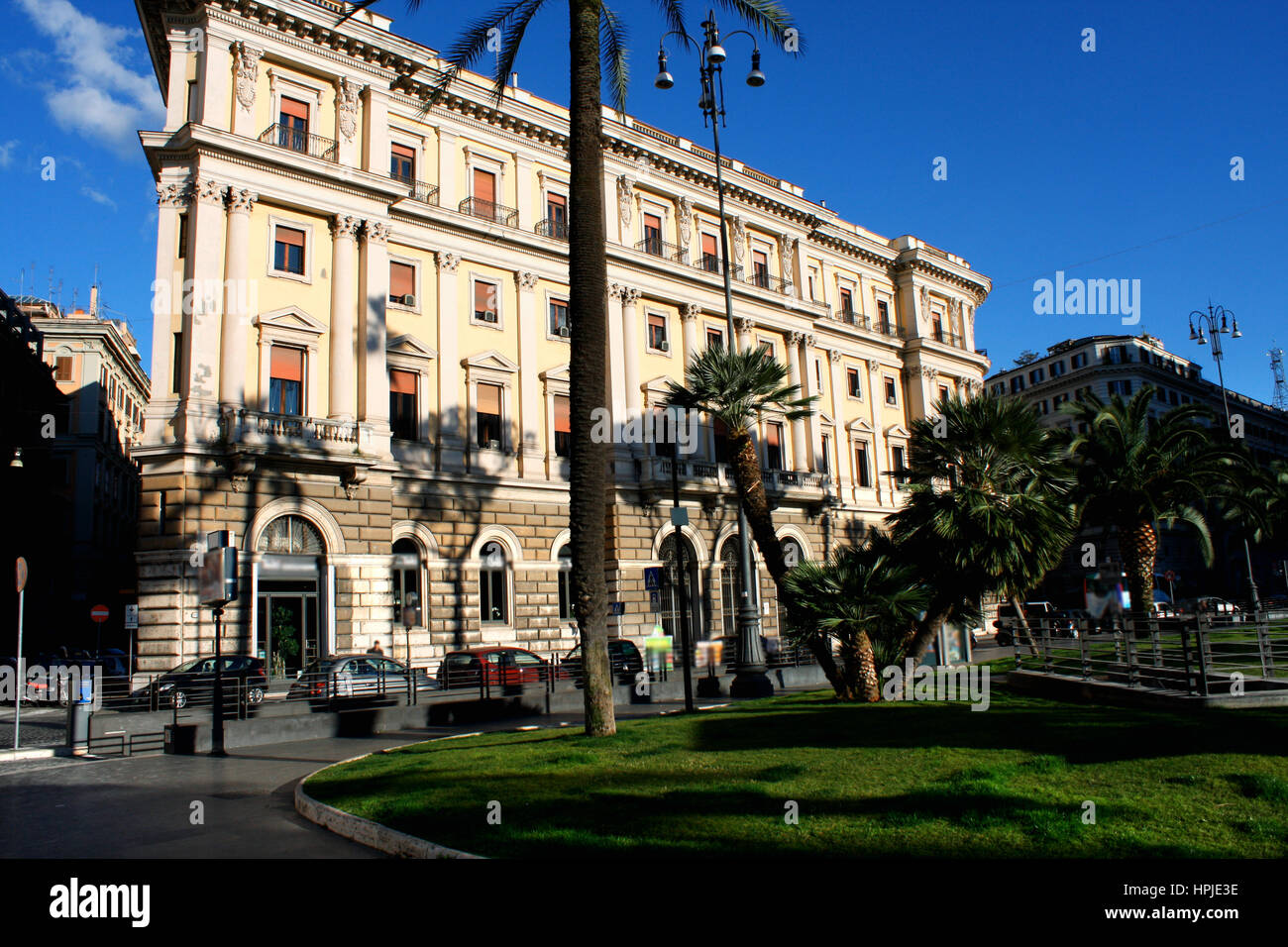 Cavour on the square of its name with court in Rome, Italy Stock Photo ...