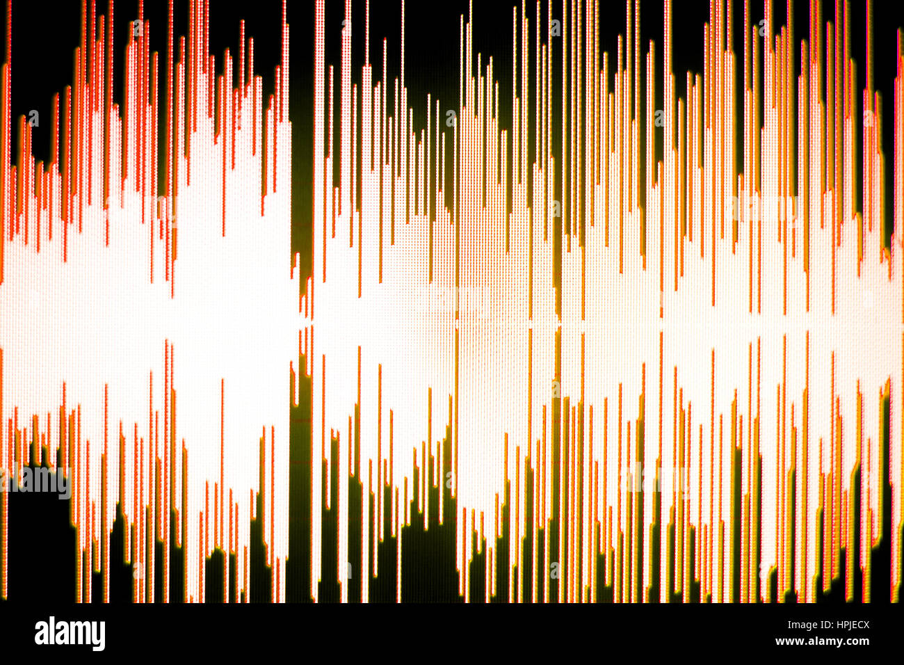 Sound recording studio audio wave on computer screen in professional ...