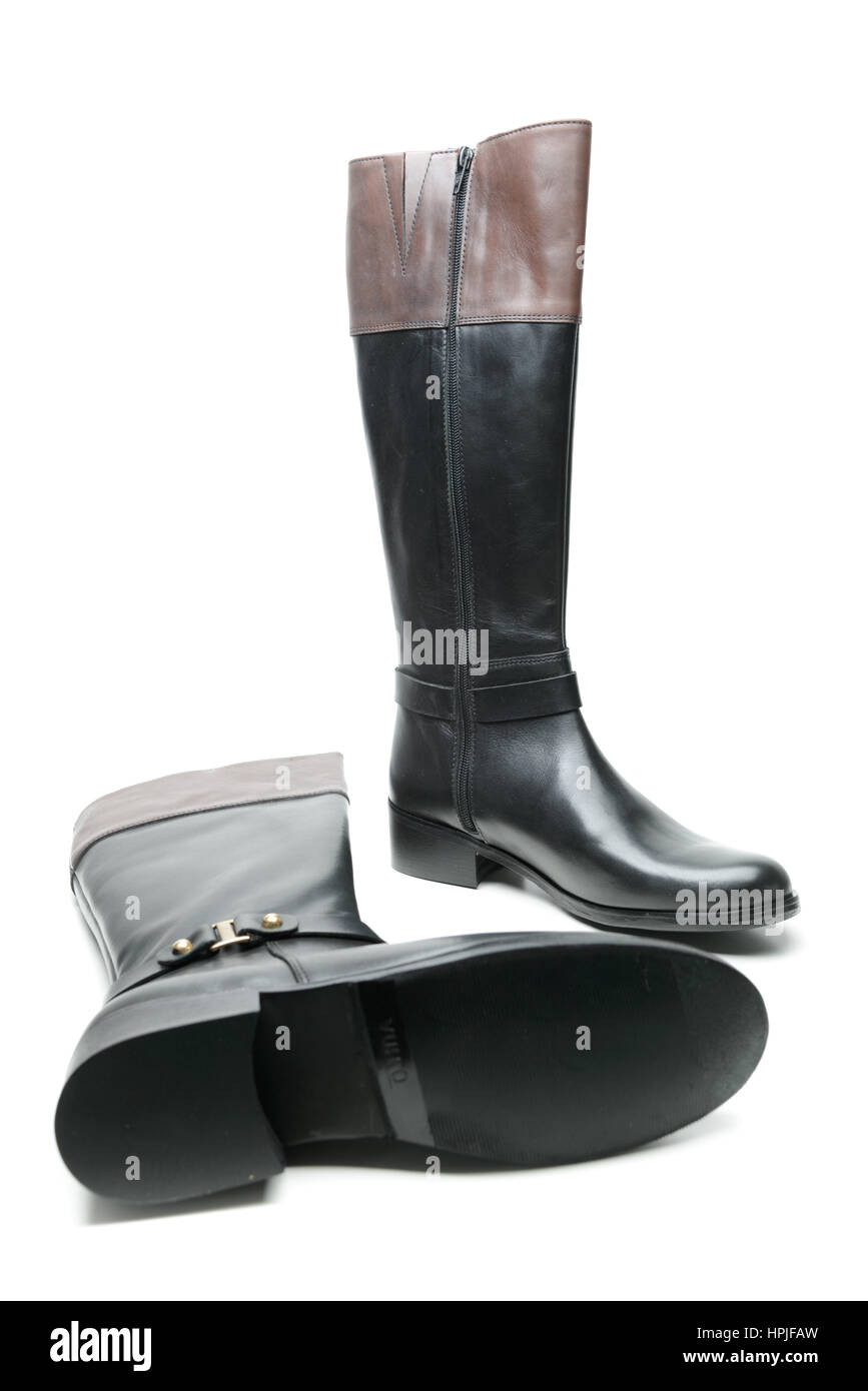 Pair of leather riding boots cut out isolated on white background Stock ...