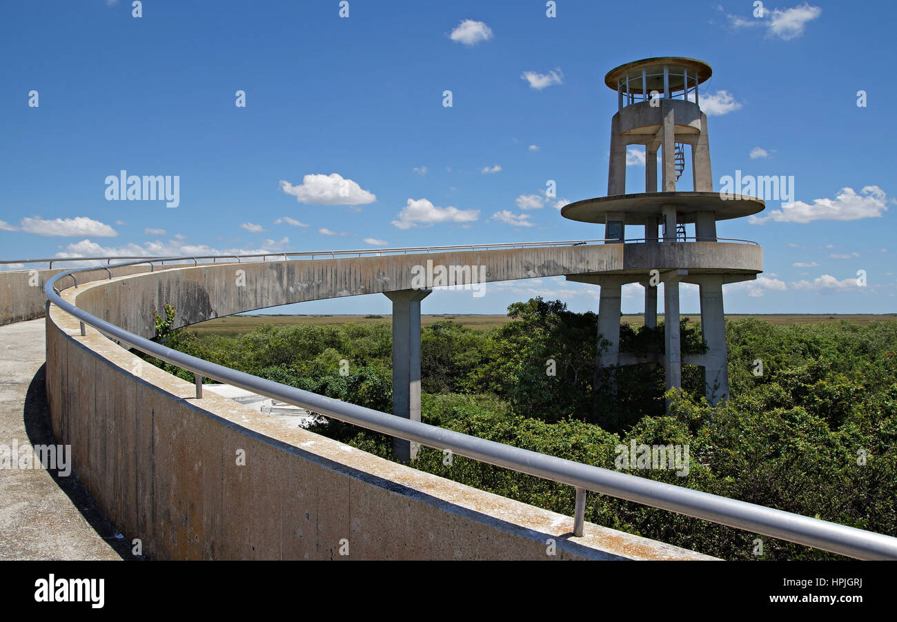 Observation Tower at Shark Valley in the Florida Evergaldes Stock Photo ...