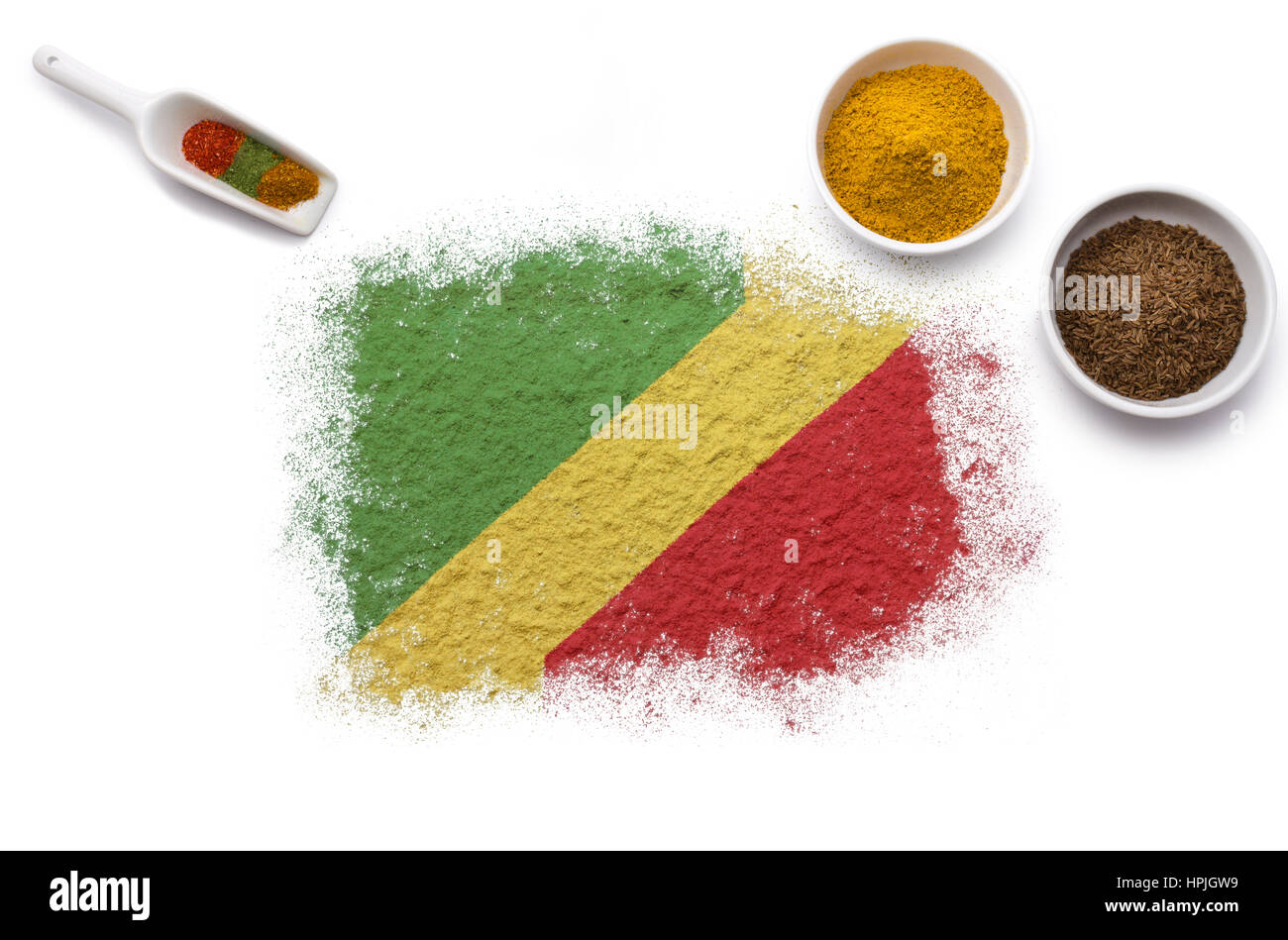 Various spices forming the flag of Congo, Republic of the.(series Stock ...