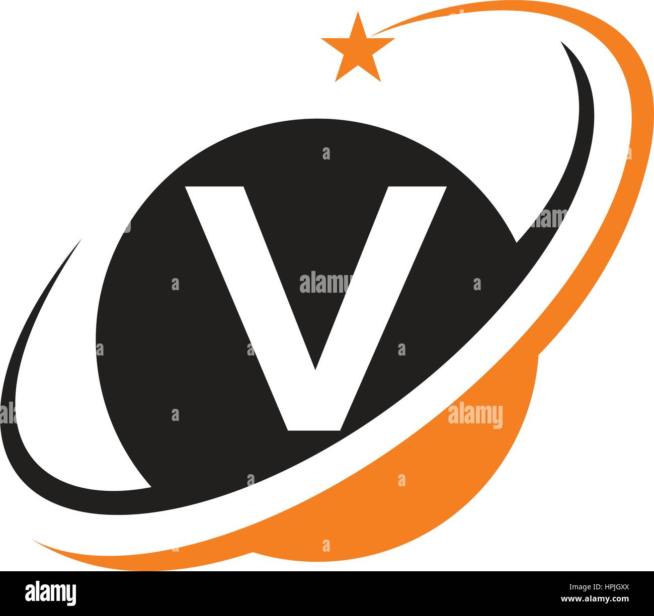 Star Swoosh Letter V Stock Vector Image & Art - Alamy