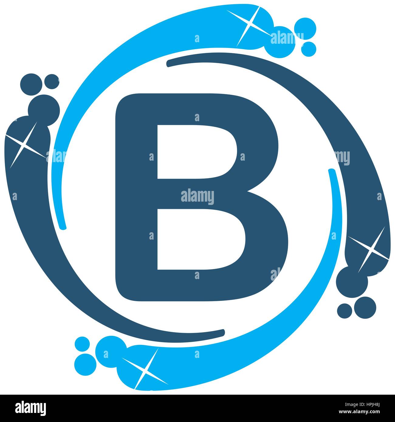 Water drop b logo hi-res stock photography and images - Alamy