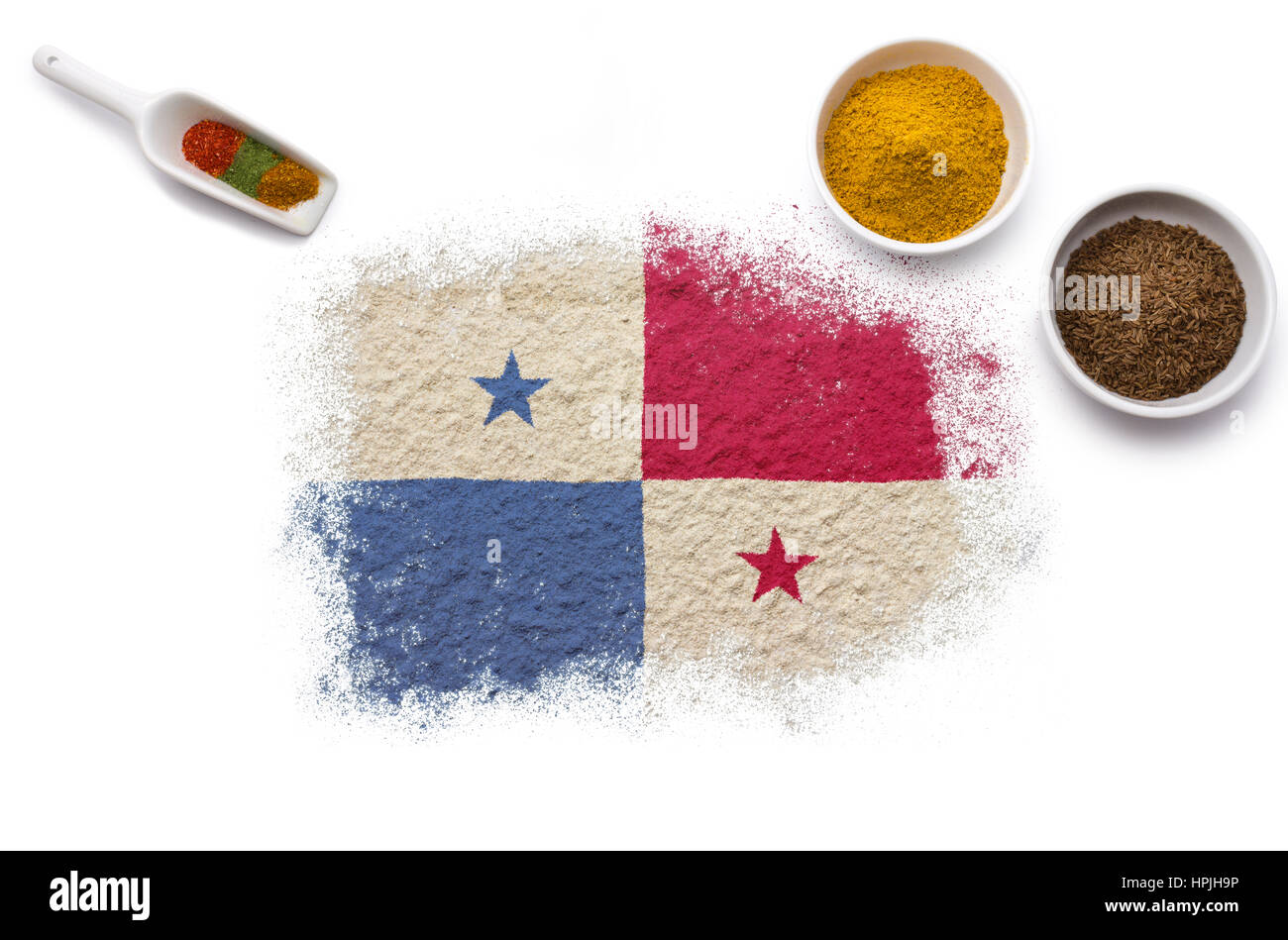 Various spices forming the flag of Panama.(series Stock Photo - Alamy
