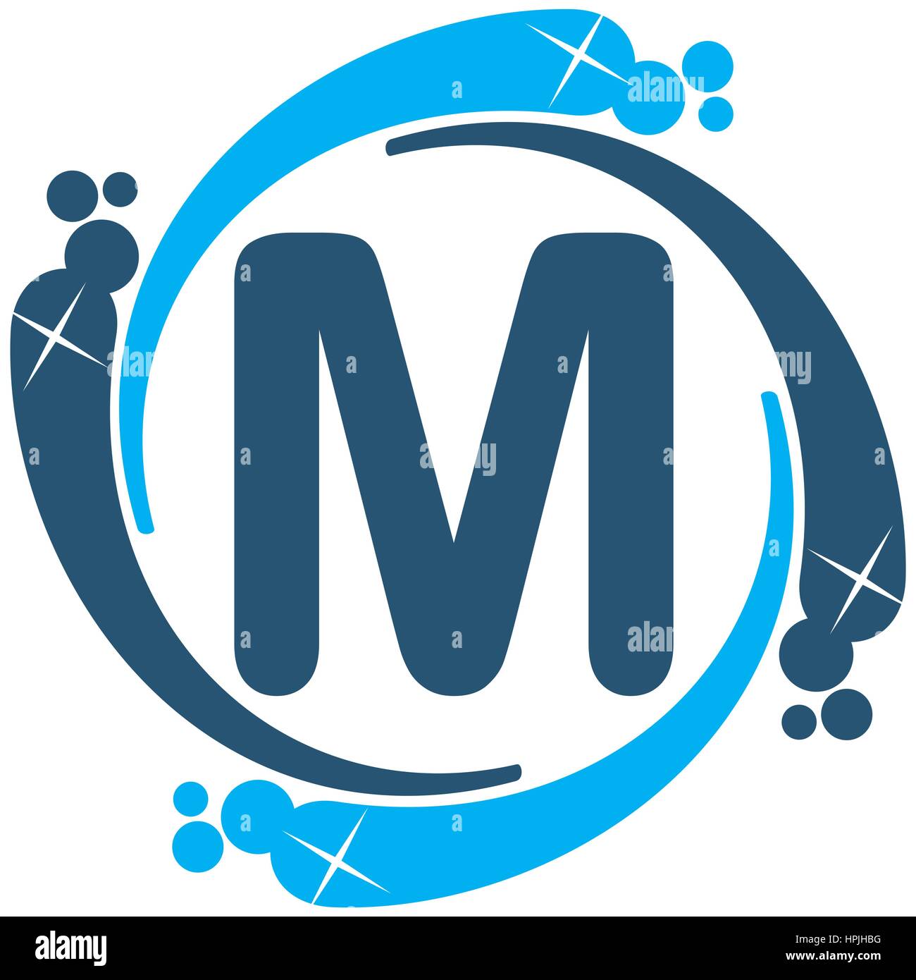 Water Clean Service Abbreviation Letter M Stock Vector Image & Art - Alamy