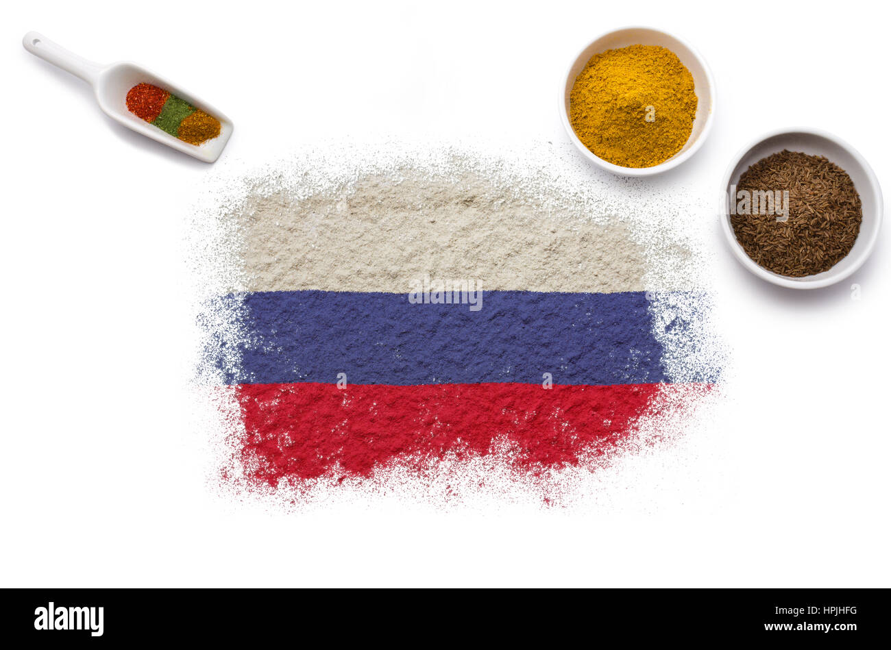 Various spices forming the flag of Russia.(series Stock Photo - Alamy