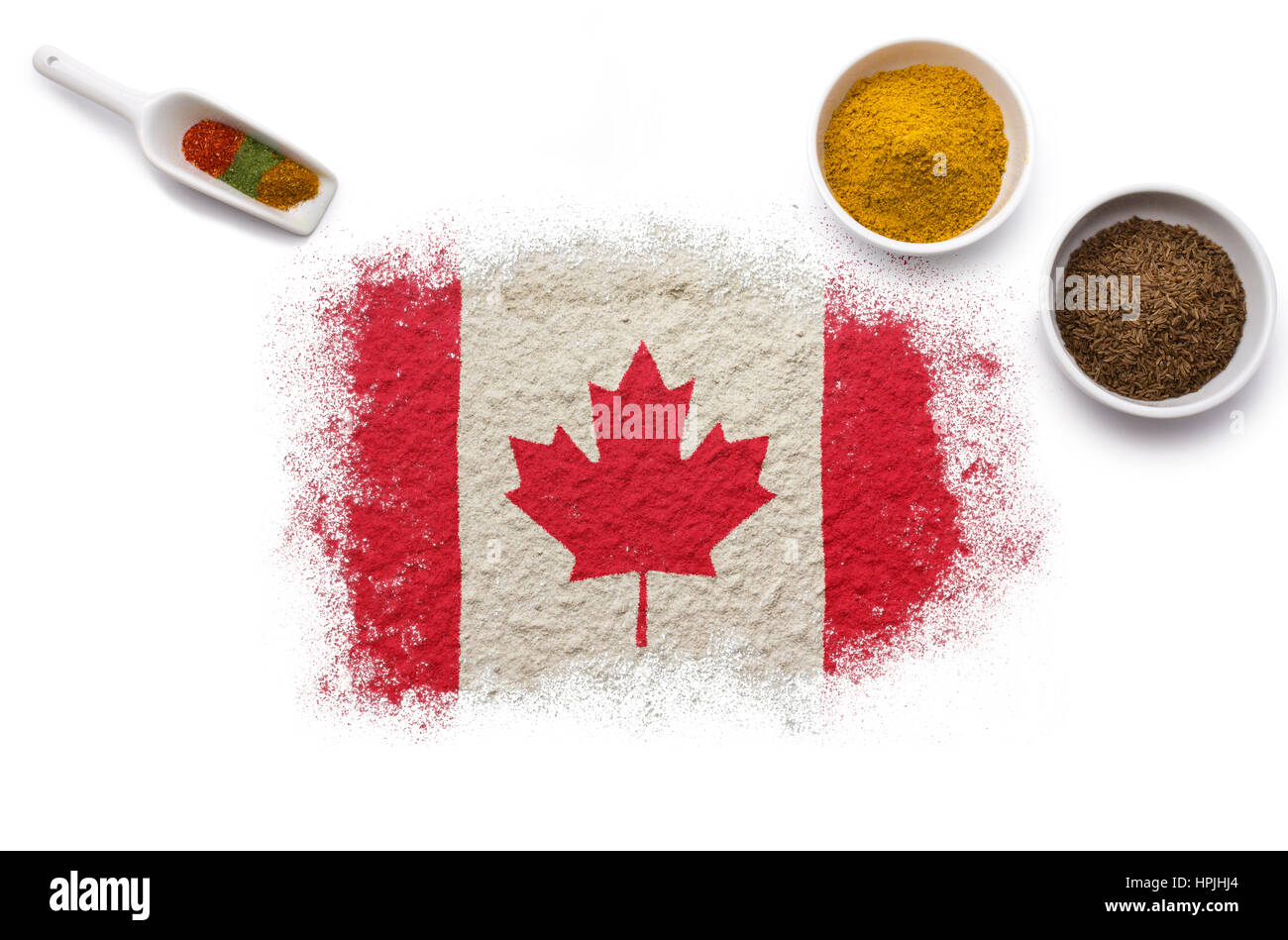 Various spices forming the flag of Canada.(series Stock Photo - Alamy