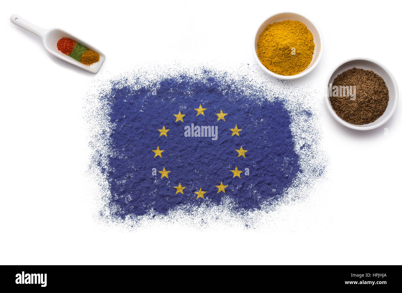 Various spices forming the flag of Europe.(series Stock Photo - Alamy