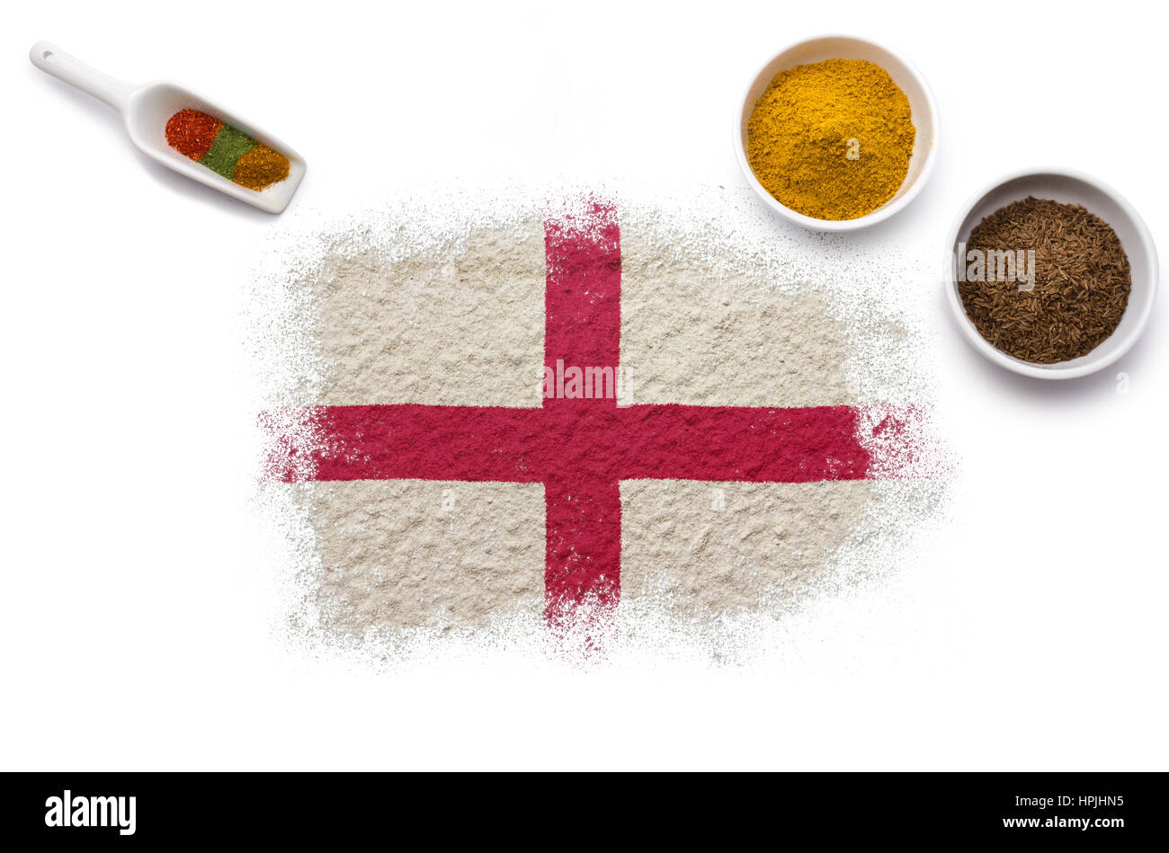 Various spices forming the flag of England.(series Stock Photo - Alamy