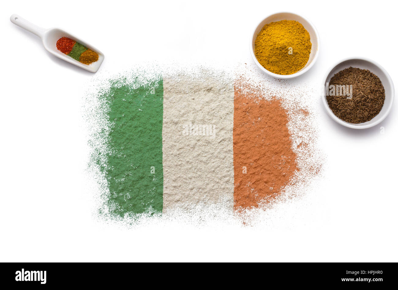 Various spices forming the flag of Ireland.(series Stock Photo - Alamy