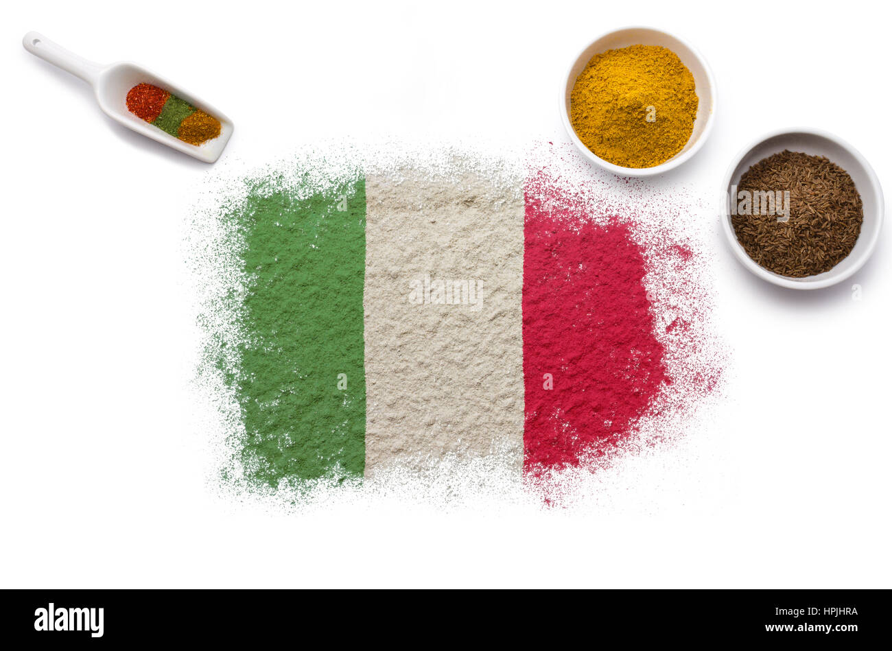 Various spices forming the flag of Italy.(series Stock Photo - Alamy