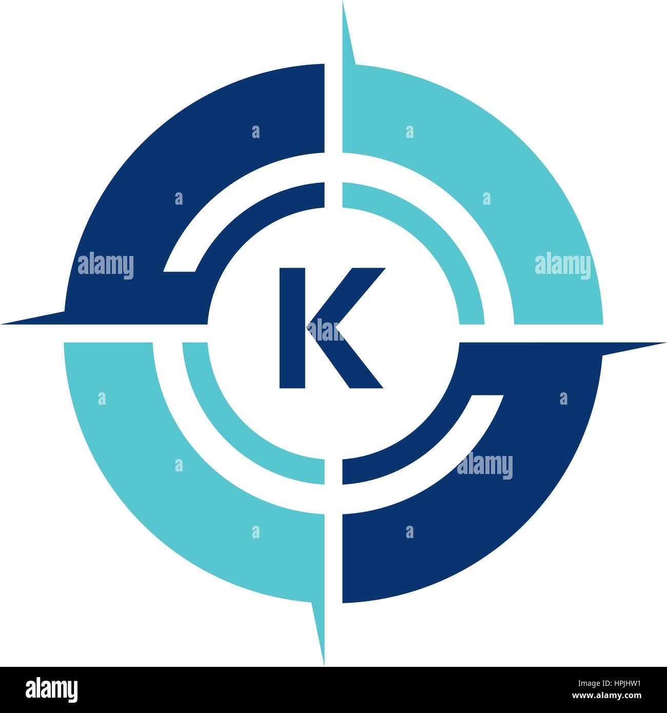 Compass Guide Solution Initial K Stock Vector Image & Art - Alamy