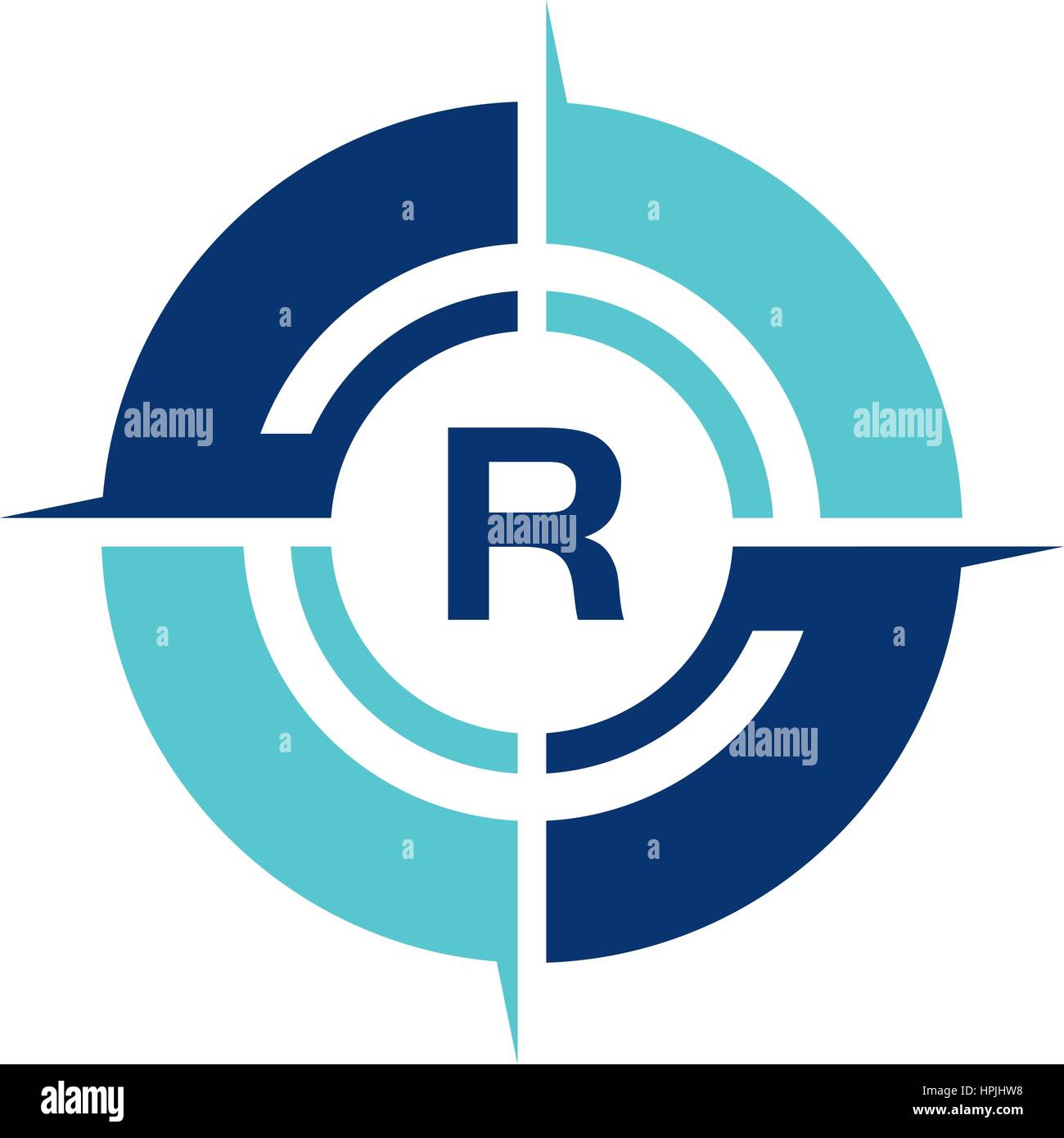 Compass Guide Solution Initial R Stock Vector Image & Art - Alamy