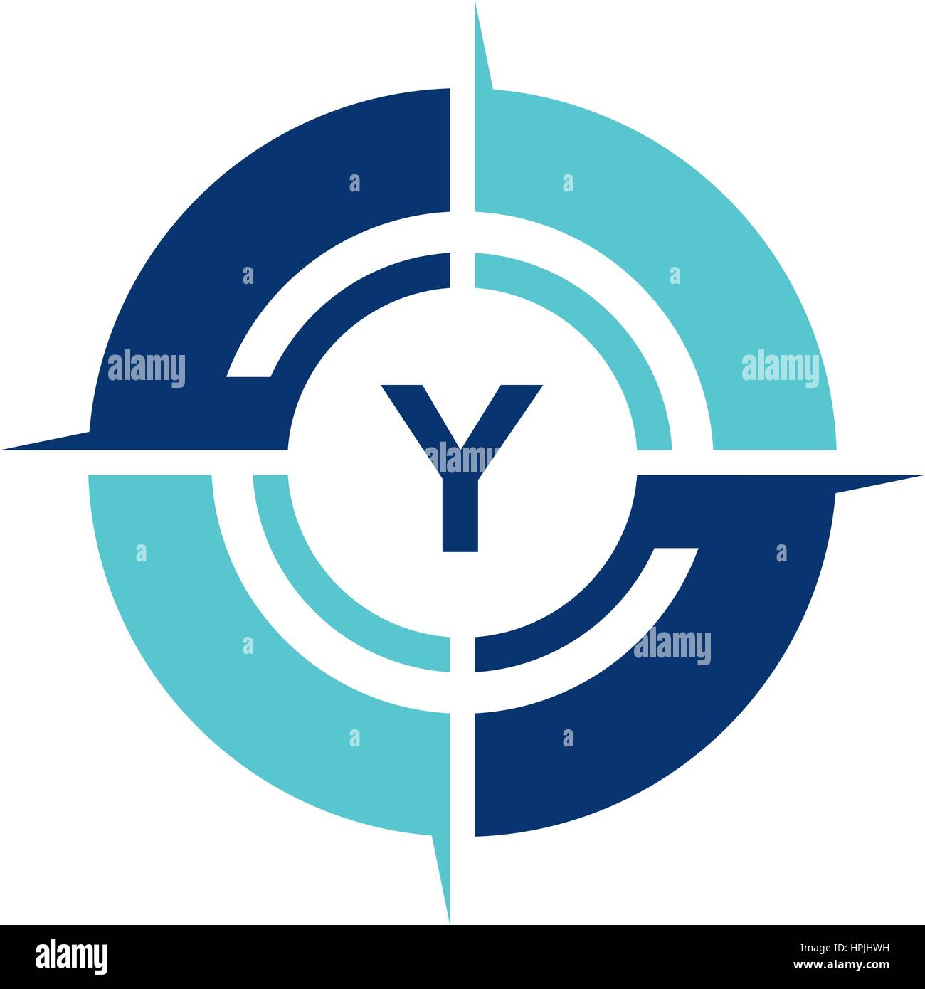 Compass Guide Solution Initial Y Stock Vector Image & Art - Alamy