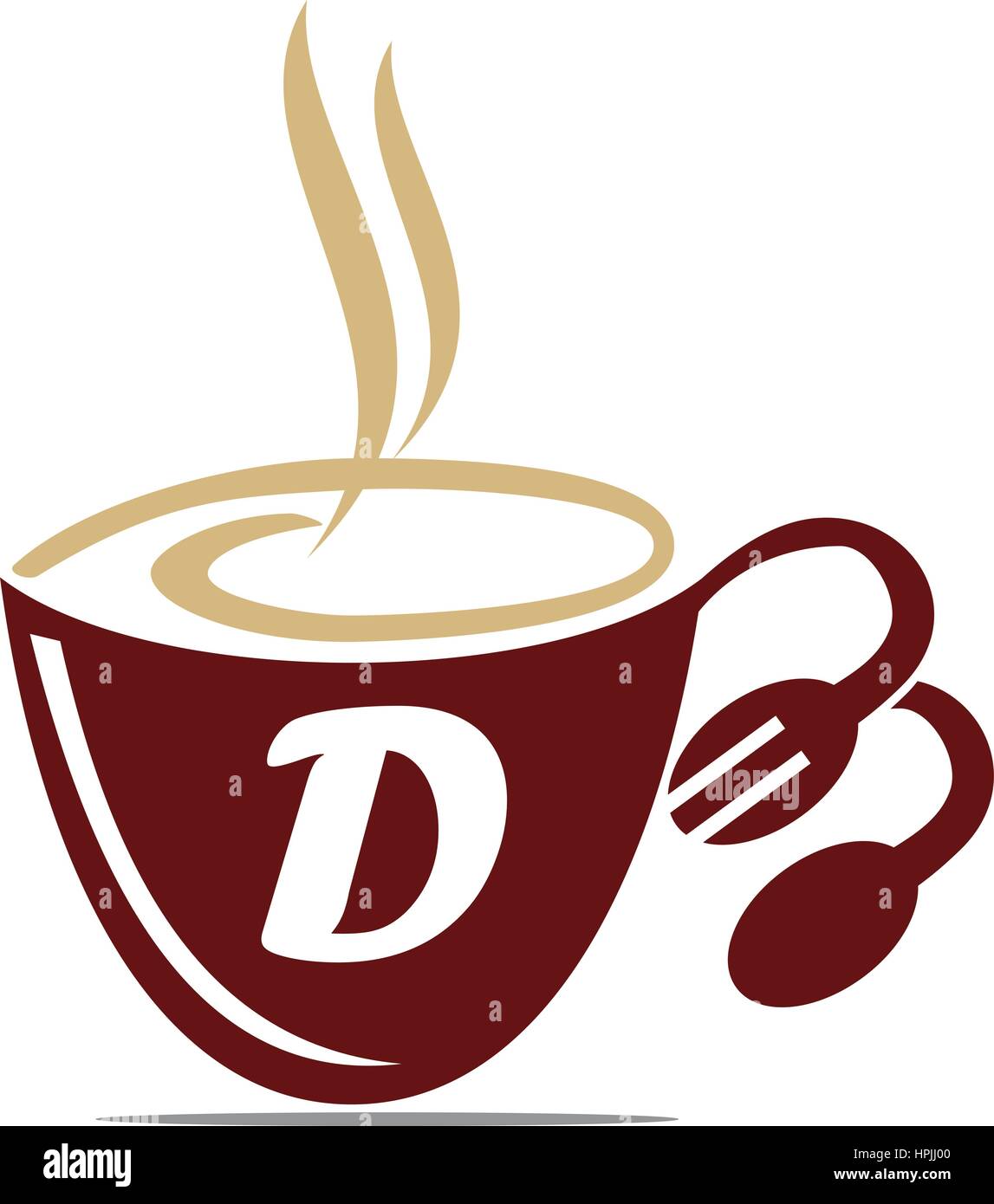 Coffee Cup Restaurant Letter D Stock Vector Image & Art - Alamy