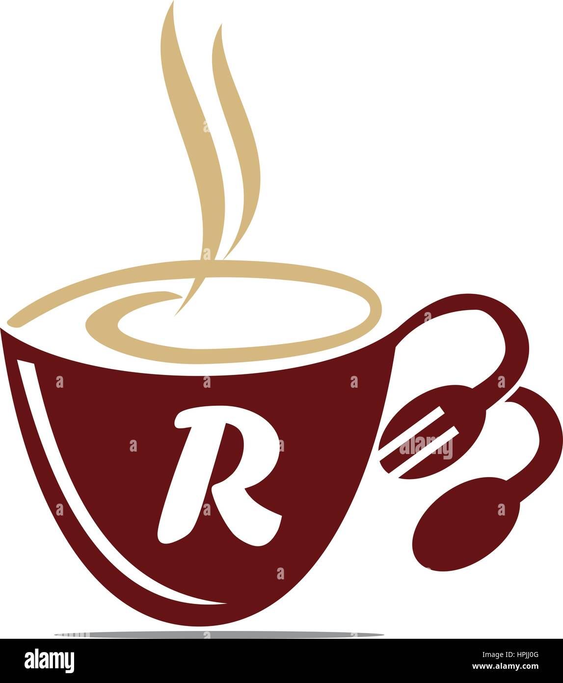 Coffee Cup Restaurant Letter R Stock Vector Image & Art - Alamy